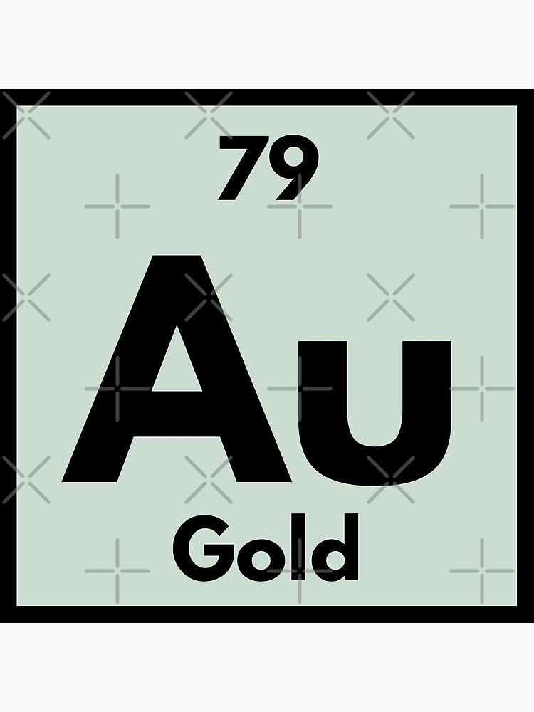 Lámina artística «Elemento de la tabla periódica Oro Au número 79» de ...