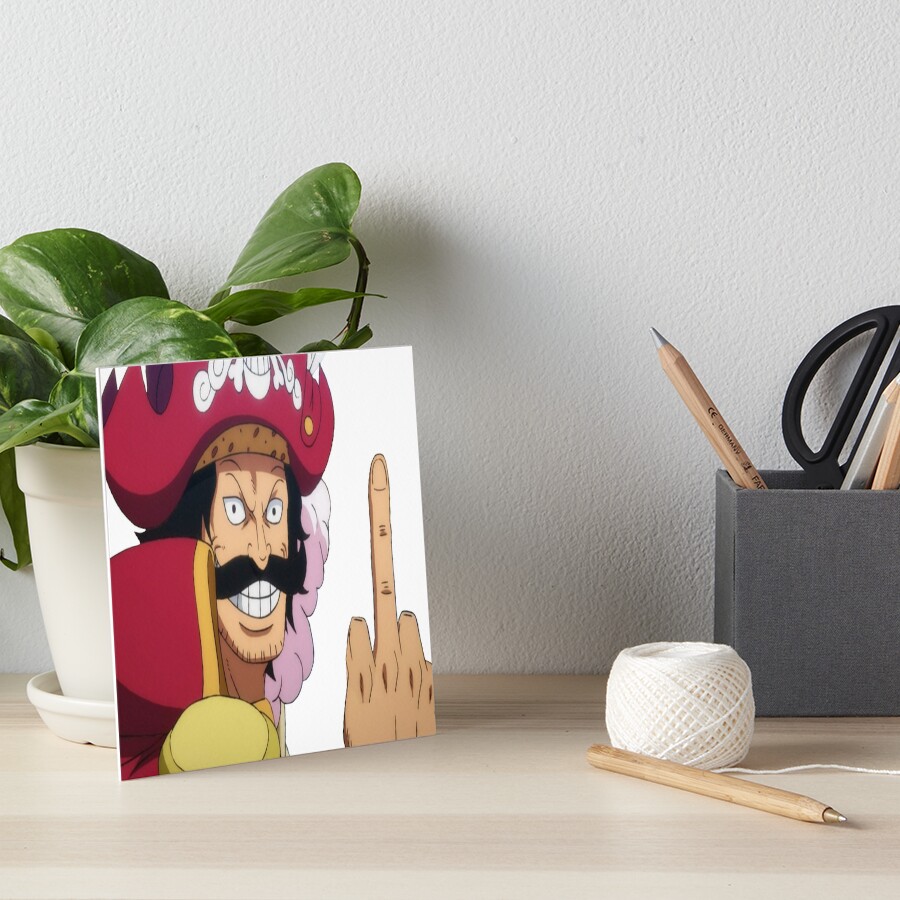"Gol D. Roger Middle Finger" Art Board Print by Anime-Burger | Redbubble