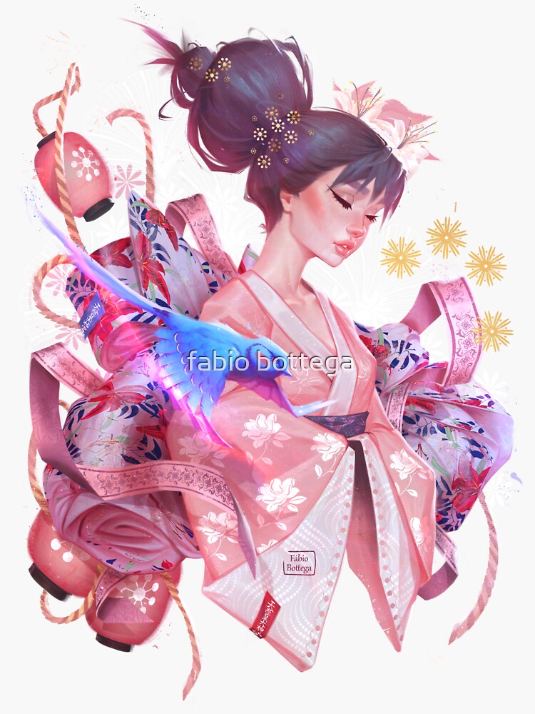 "Kimono" Sticker for Sale by fabiobottega | Redbubble