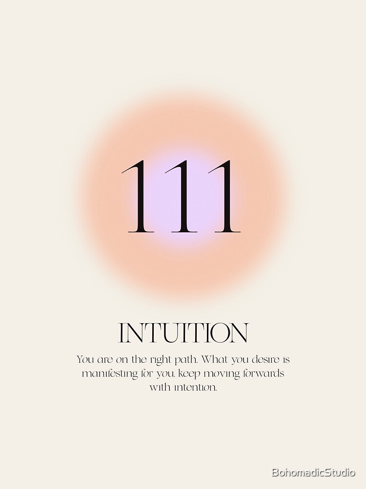 "111 'Intuition' Angel Number " Sticker by BohomadicStudio | Redbubble