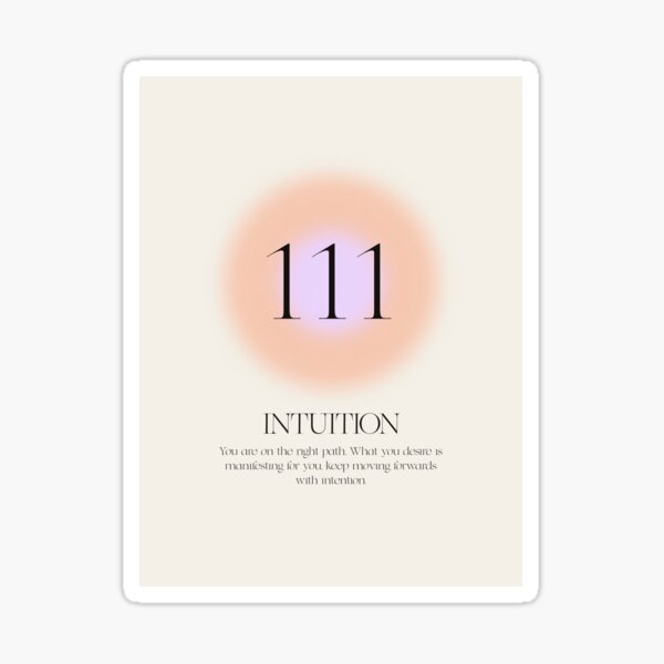 "111 'Intuition' Angel Number " Sticker by BohomadicStudio | Redbubble