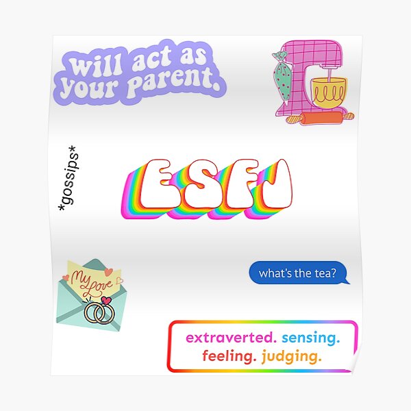 "ESFJ Stereotype Pack" Poster by amathebee | Redbubble