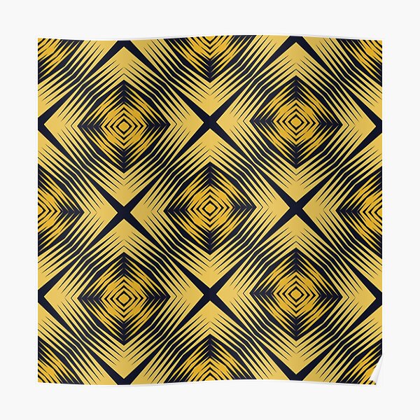 "Black and gold African tribal textile pattern art" Poster by DADA635 ...