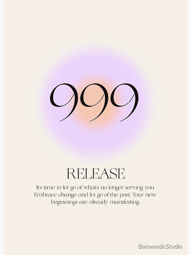 "999 'Release' Angel Number " Art Board Print for Sale by ...