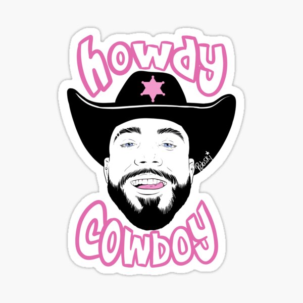 "Howdy cowboy" Sticker by RobskiArt | Redbubble