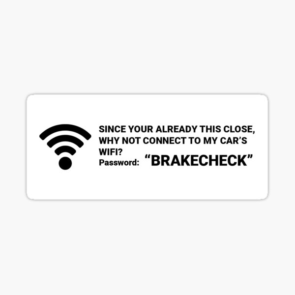 "Car bumper sticker funny brake check" Sticker for Sale by Viva ...