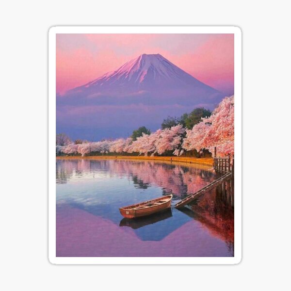 "Mount Fuji" Sticker for Sale by Sofia-Draws | Redbubble