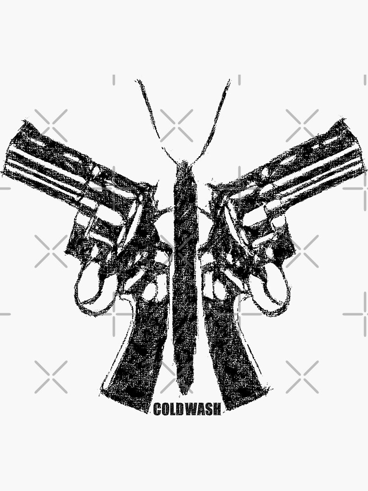 "BUTTERFLY GUNS" Sticker for Sale by Coldwash | Redbubble