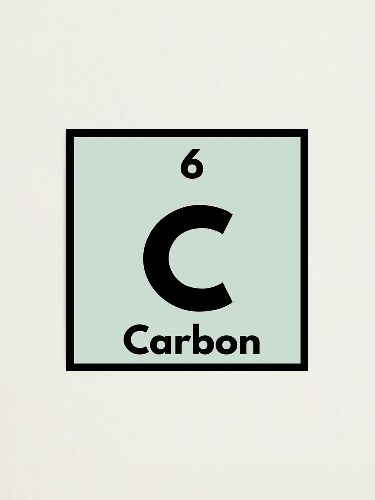 Lámina fotográfica «Elemento de la tabla periódica Carbono C número 6 ...