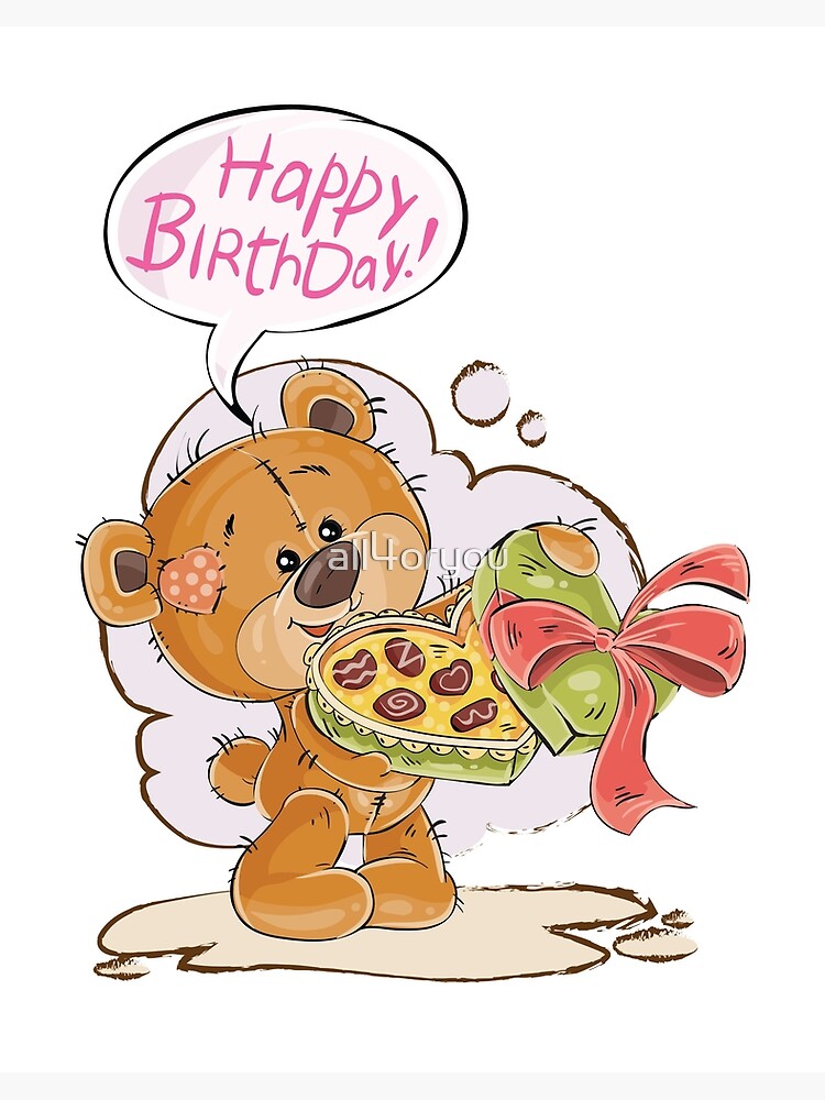 "happy birthday Little bear #14" Art Board Print for Sale by all4oryou ...
