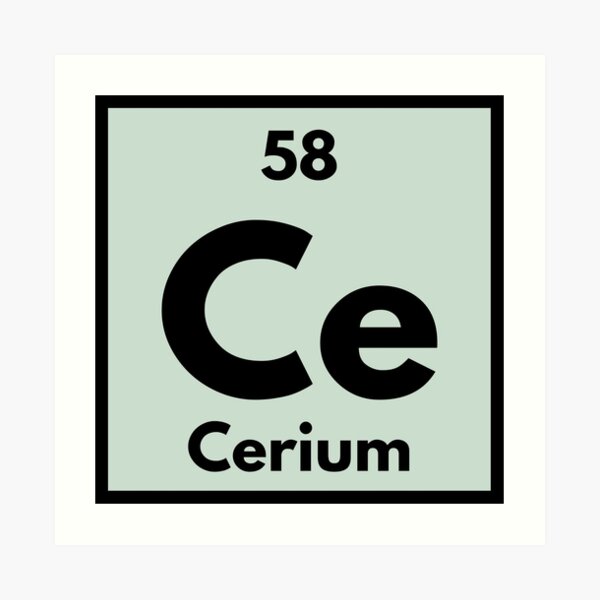 "Periodic Table element number 58 Ce Cerium" Art Print by PeriodicBliss ...