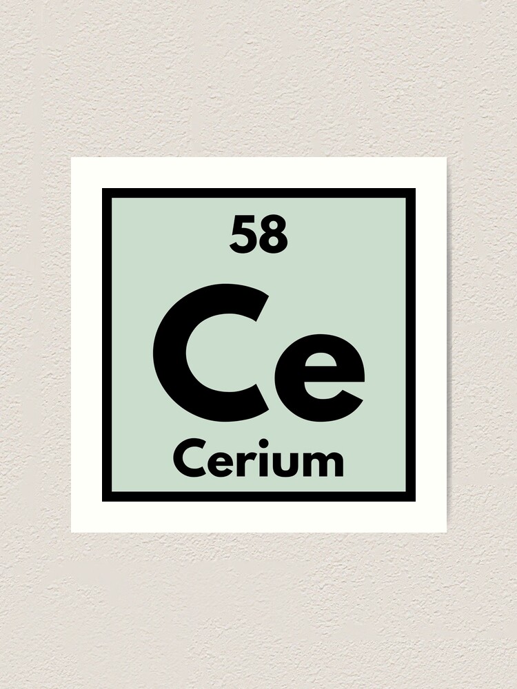 "Periodic Table element number 58 Ce Cerium" Art Print by PeriodicBliss ...