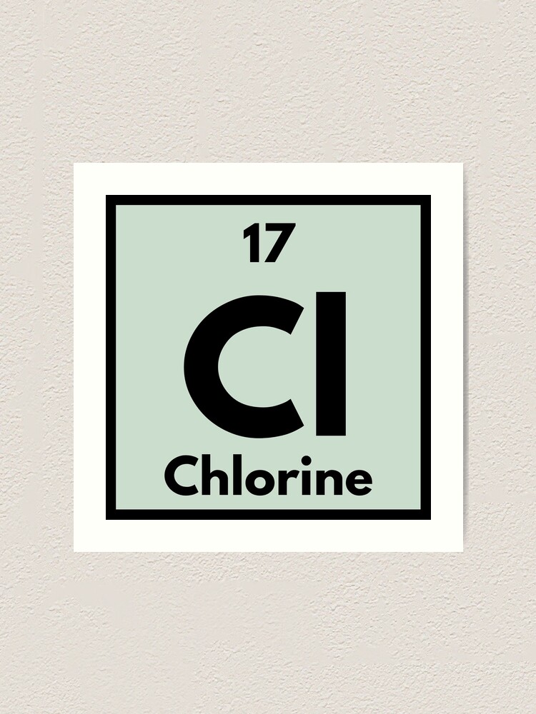 Lámina artística «Número de elemento de la tabla periódica 17 Cl Cloro ...