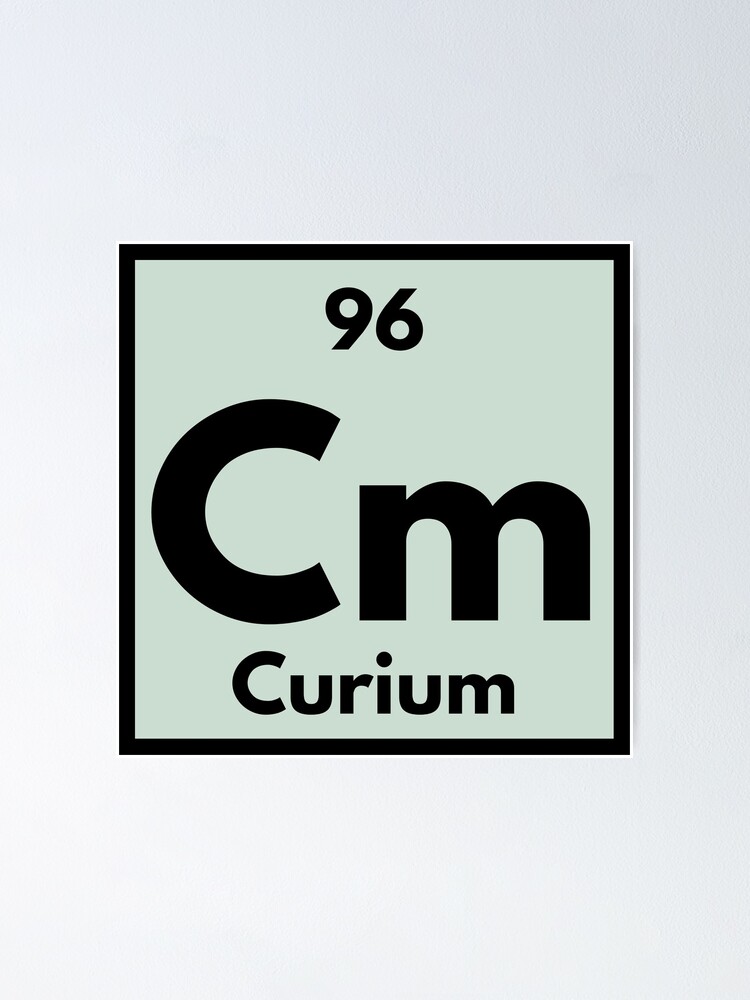 "Periodic Table element number 96 Cm Curium" Poster for Sale by ...
