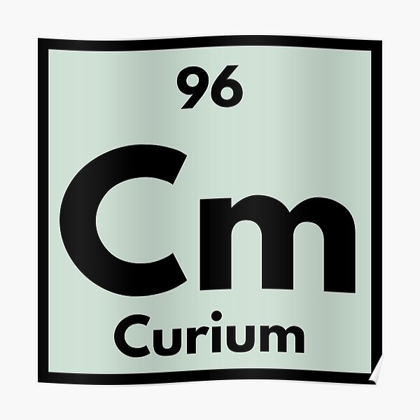 "Periodic Table element number 96 Cm Curium" Poster for Sale by ...