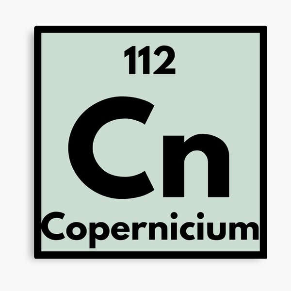 "Periodic Table element number 112 Cn Copernicium" Canvas Print for ...
