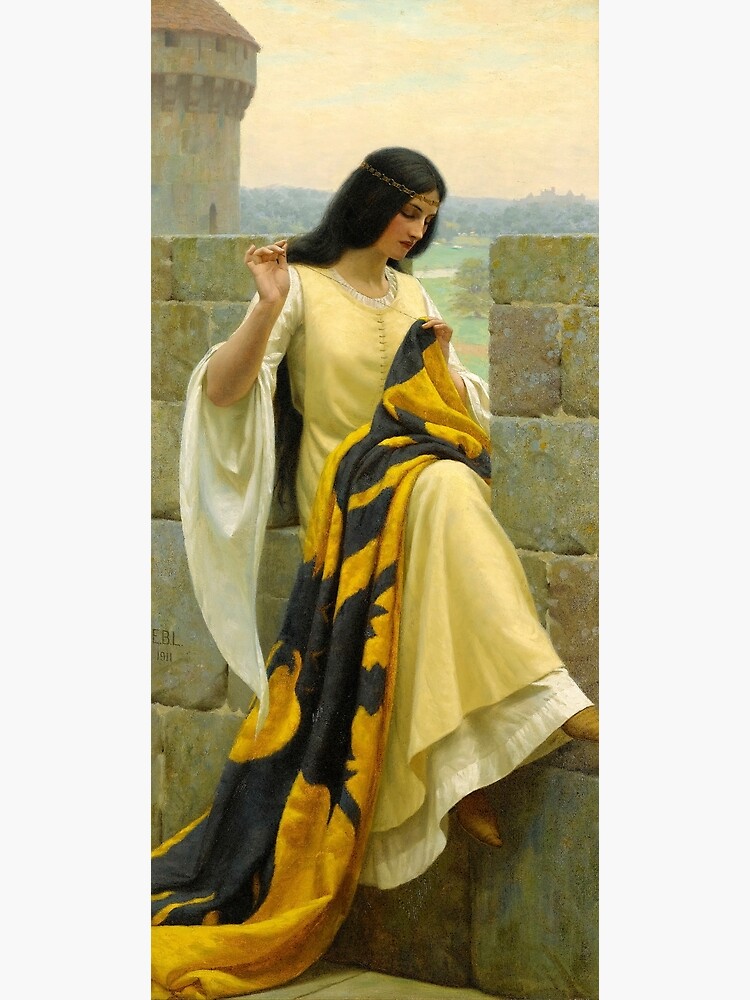 "Stitching the Standard by Edmund Leighton (1911)" Poster for Sale by ...