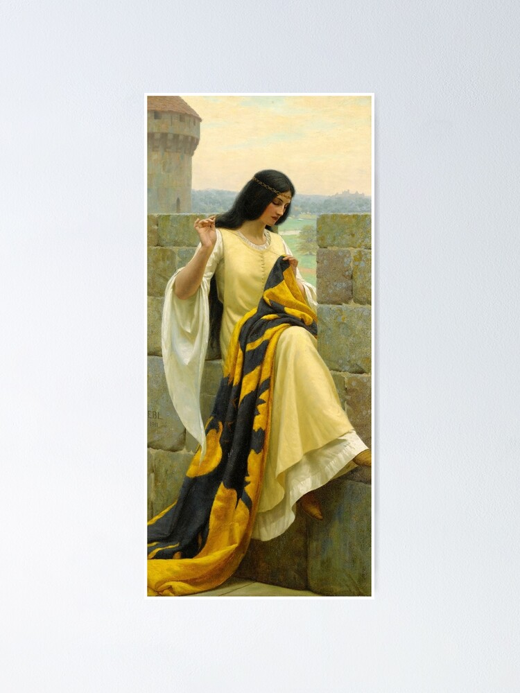 "Stitching the Standard by Edmund Leighton (1911)" Poster for Sale by ...