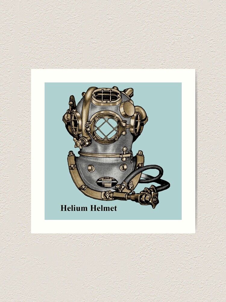 "Vintage Helium Deep Sea Mark V Diving Helmet" Art Print for Sale by ...