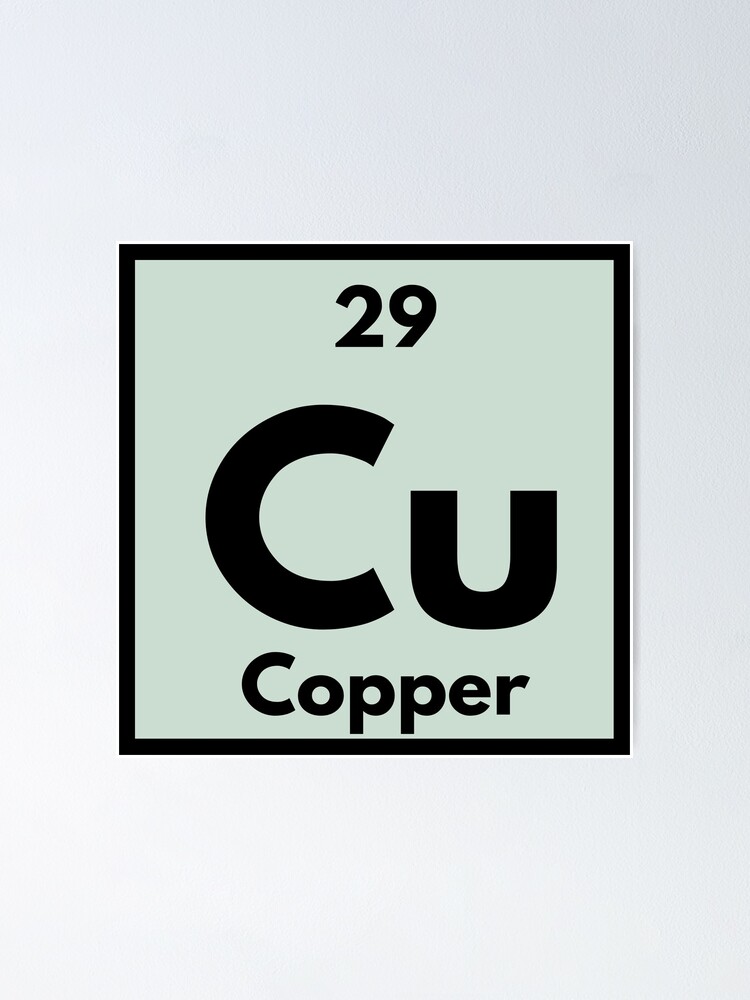 "Periodic Table element number 29 Cu Copper" Poster by PeriodicBliss ...