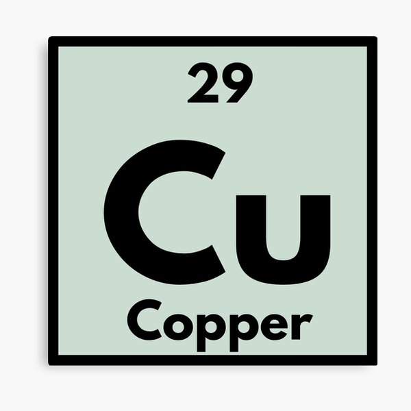 "Periodic Table element number 29 Cu Copper" Canvas Print for Sale by ...