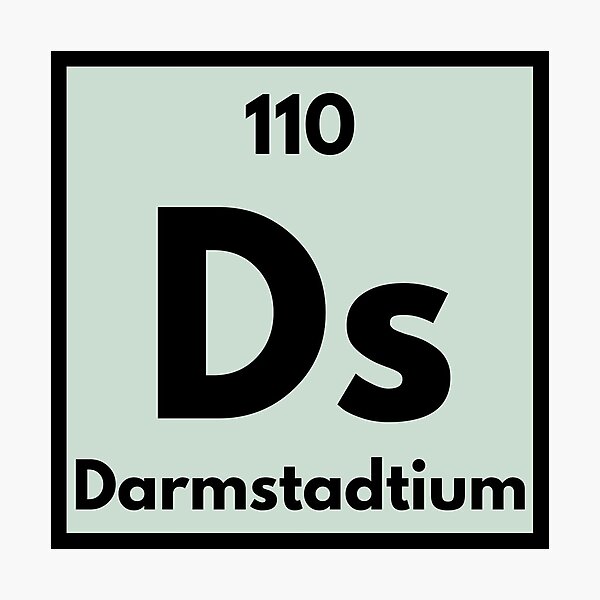 Lámina fotográfica «Elemento de la tabla periódica número 110 Ds ...