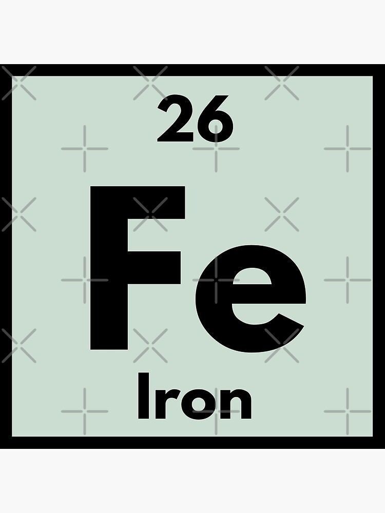 Lámina artística «Tabla periódica elemento número 26 Fe Hierro» de ...