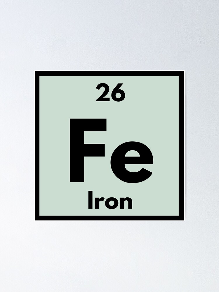 "Periodensystem-Elementnummer 26 Fe Eisen" Poster von PeriodicBliss ...