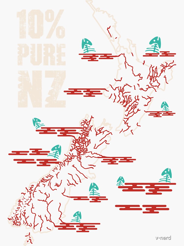 "10% Pure NZ" Sticker by v-nerd | Redbubble