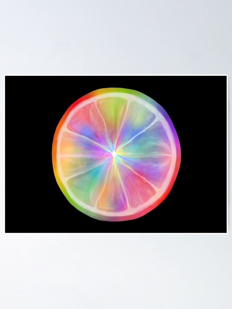 "Rainbow Citrus Circle Slice" Poster for Sale by DeborahCamp | Redbubble
