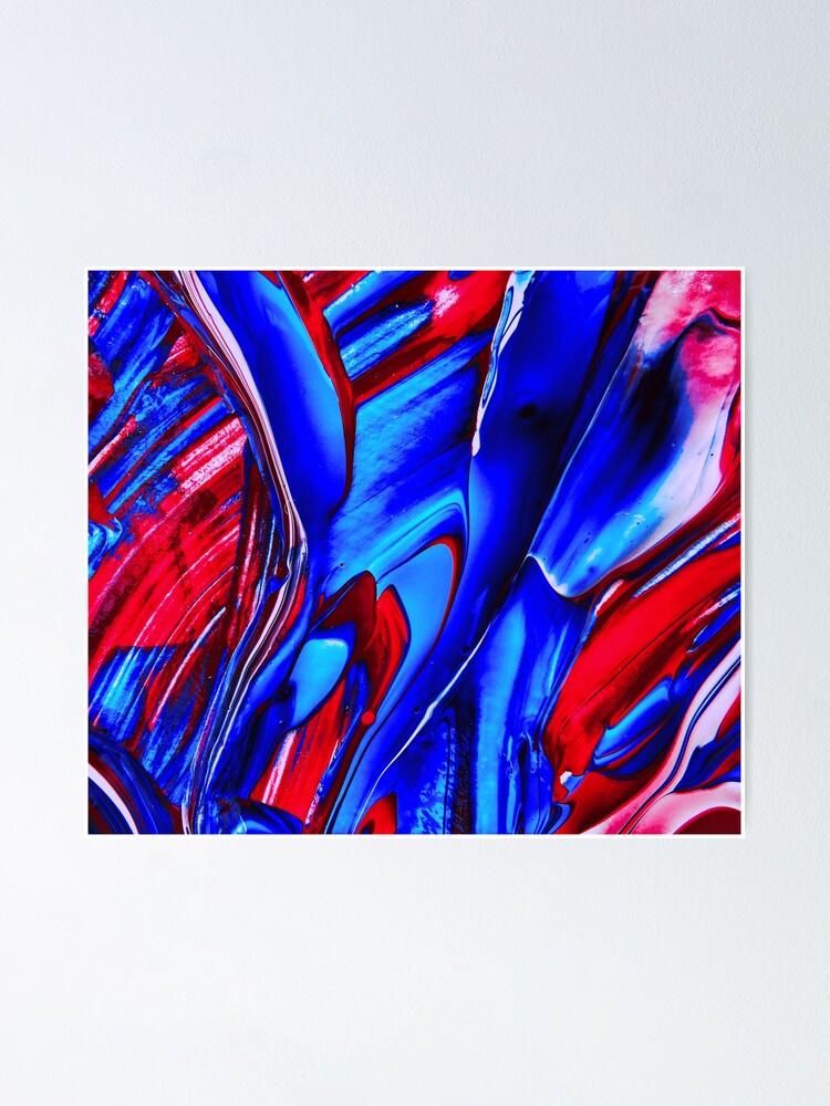 "Red and Blue Abstract" Poster for Sale by CHS-Design | Redbubble