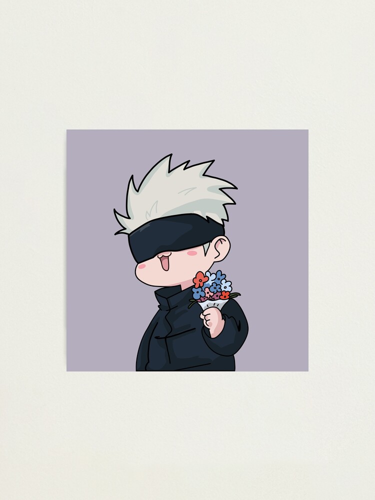 "Chibi Satoru Gojo gives you flowers - Jujutsu Kaisen " Photographic ...