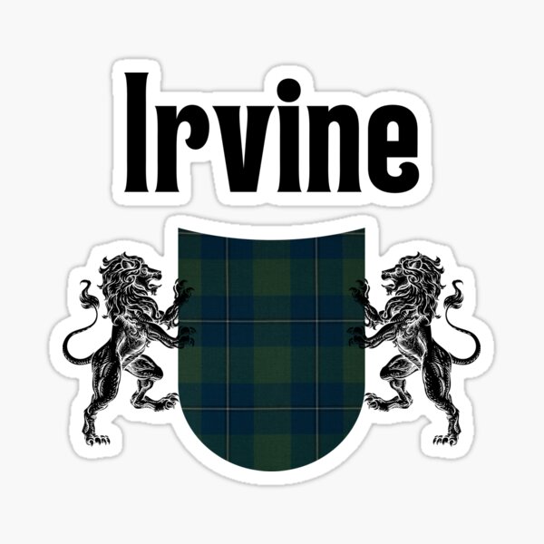 "Irvine Clan Scottish Name Coat Of Arms Tartan" Sticker for Sale by ...