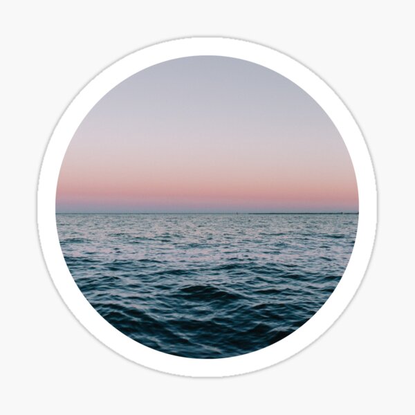 "Sea and sunset circle sticker" Sticker for Sale by 75artstreet | Redbubble