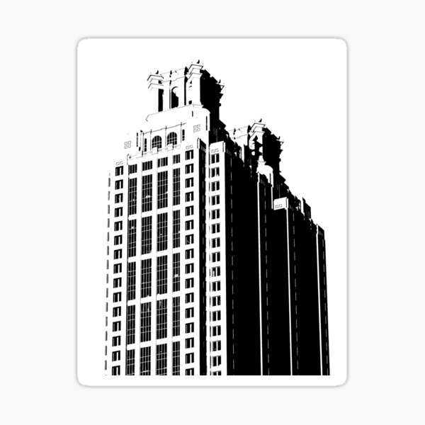 "Black and White Buildings" Sticker for Sale by ArtofaNobody | Redbubble