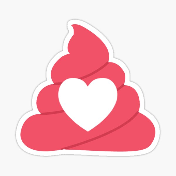 "Heart poop emoji" Sticker for Sale by mcaplin | Redbubble