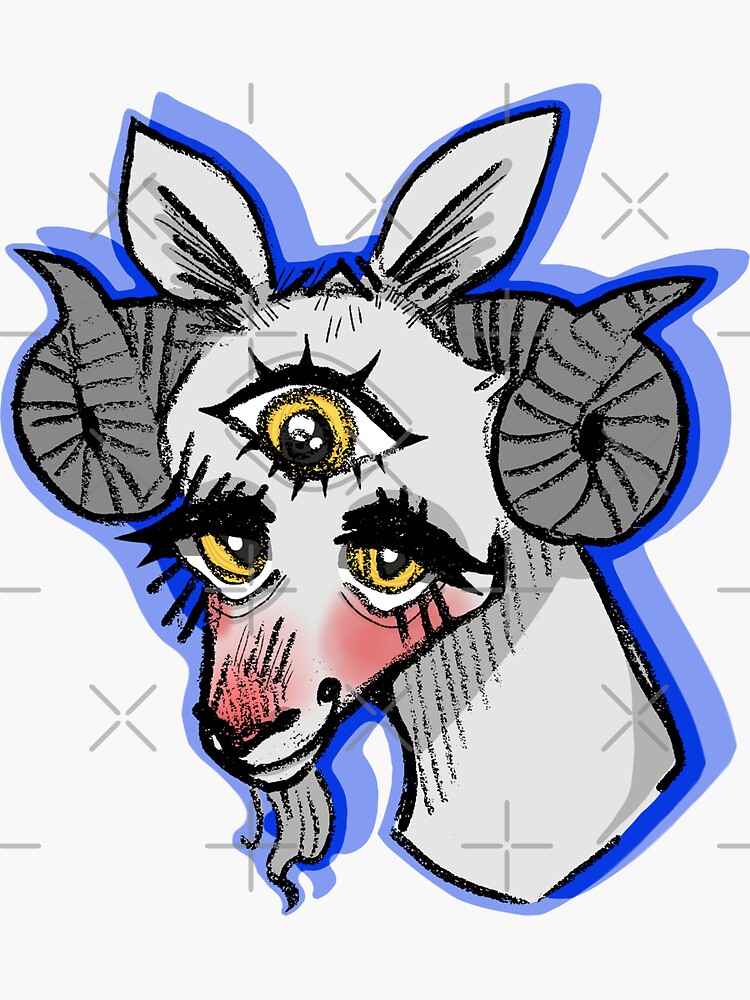 "funky goat" Sticker by katherinedraws | Redbubble