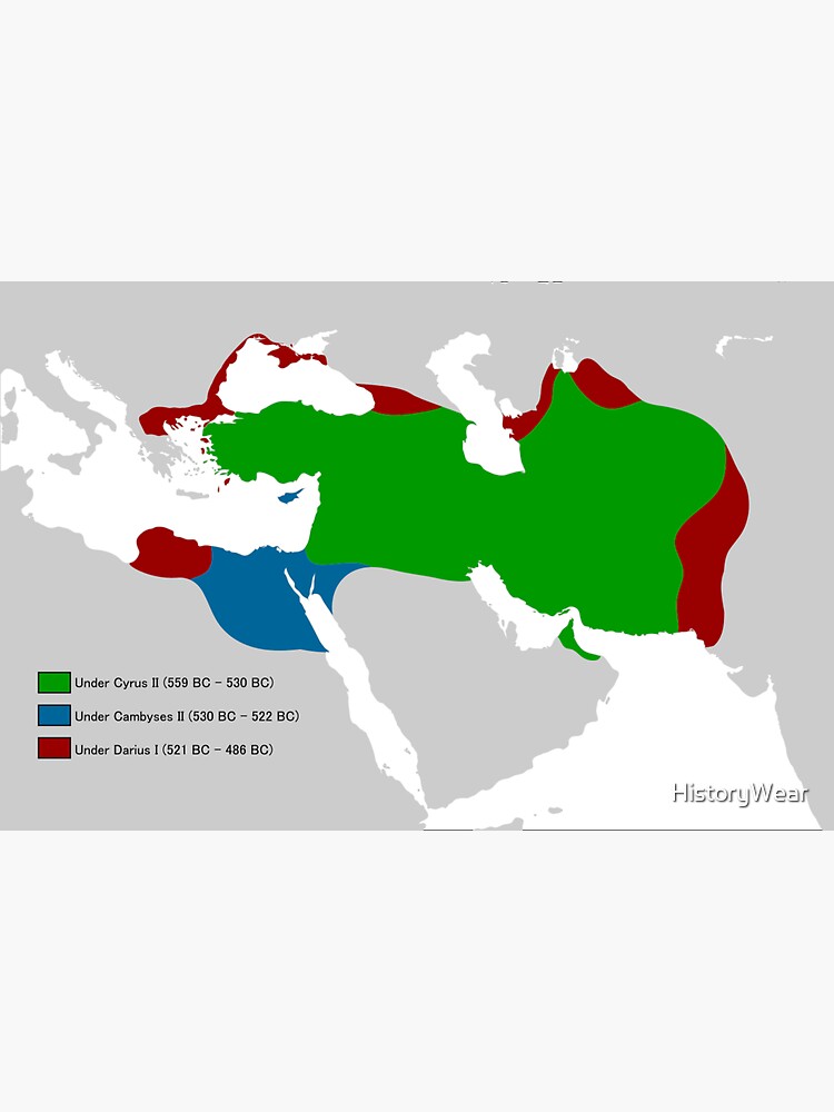 "Map of the Persian Conquests of Cyrus II, Cambyses II, and Darius I ...