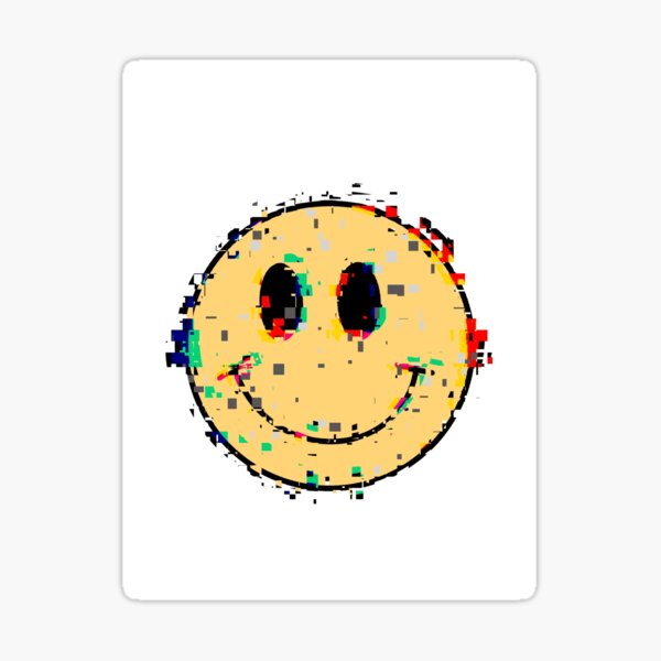 "Glitch smiley face" Sticker for Sale by jen-L | Redbubble