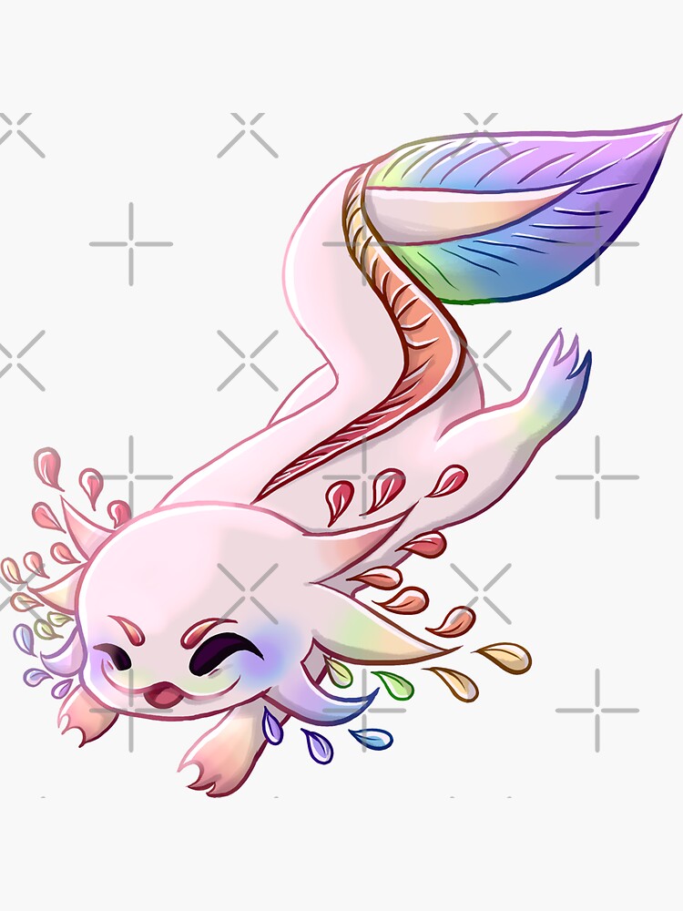 "Playful Rainbow Pride Axolotl " Sticker for Sale by RTheBestKing ...