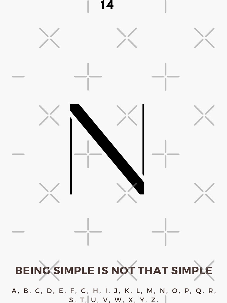 "Alphabet-N 'Being Simple is not that simple' Poster Print | Wall Decor ...