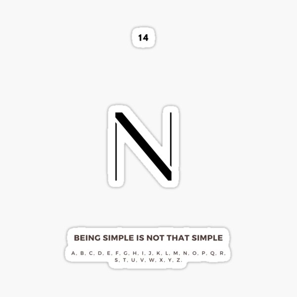 "Alphabet-N 'Being Simple is not that simple' Poster Print | Wall Decor ...