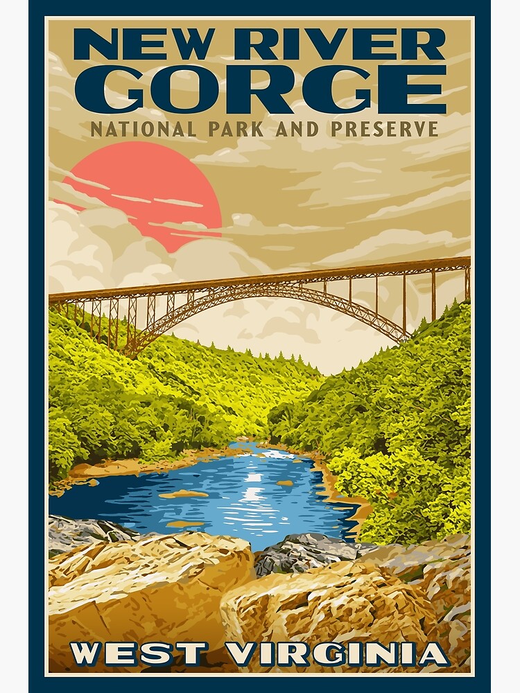 "New River Gorge National Park West Virginia Vintage WPA Poster Style ...