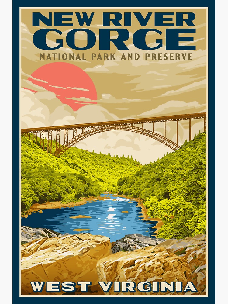 "New River Gorge National Park West Virginia Vintage WPA Poster Style ...