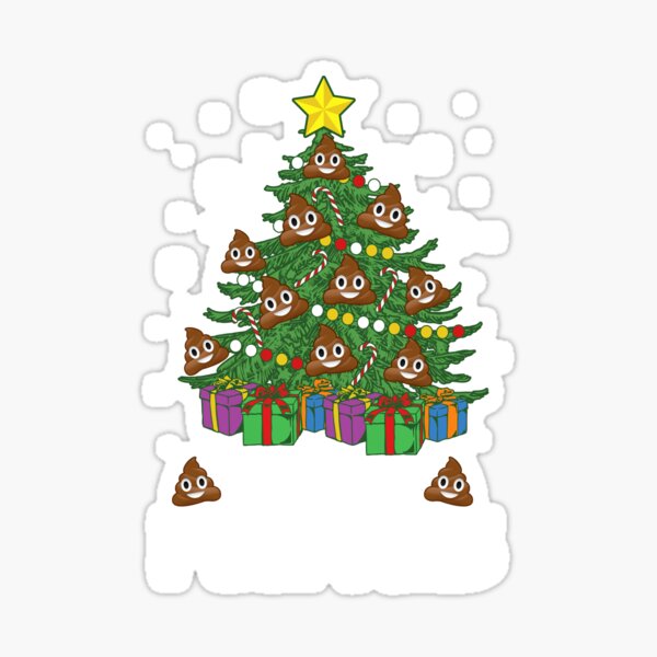 "Baby Poop Emoji Christmas Tree Funny Merry Poopmas" Sticker for Sale ...