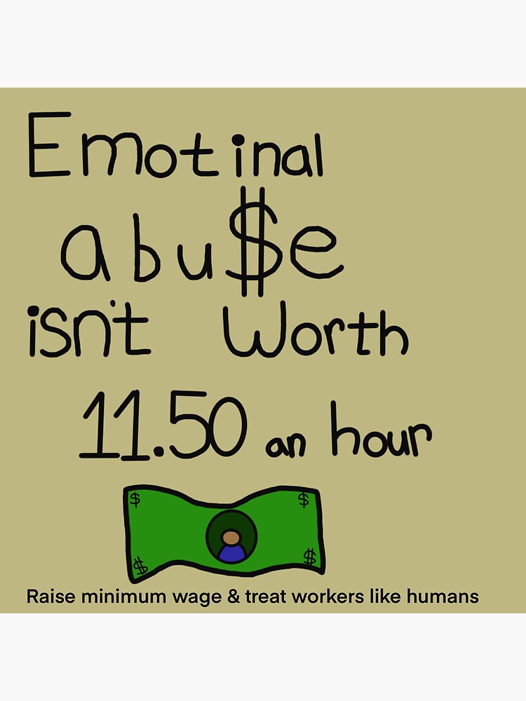 "Raise minimum wage " Sticker by Marshaisvibing | Redbubble