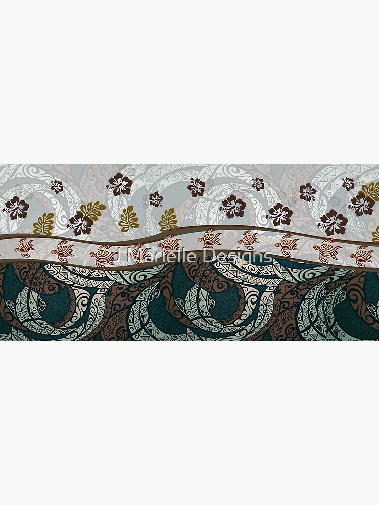 "Hawaiian Hibiscus Tapa and Sea Turtle" Poster for Sale by JMarielle ...