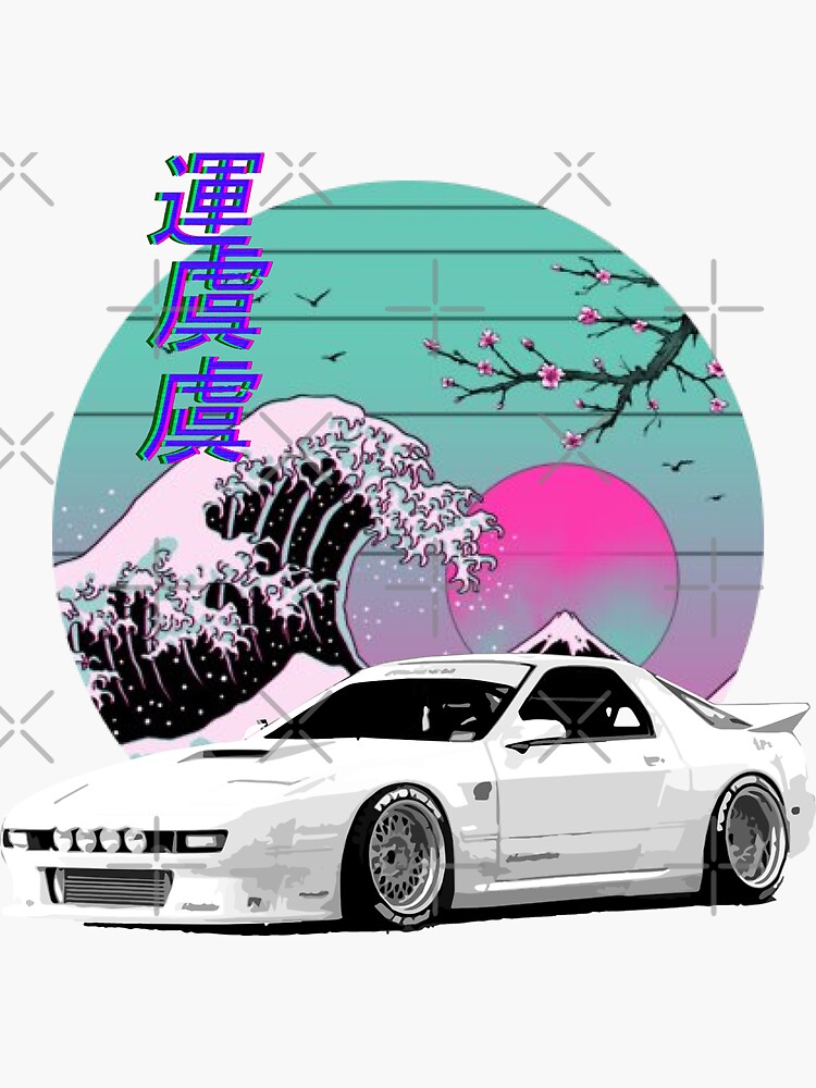 "Vaporwave JDM Legend Car RX7 Japanese Tuning " Sticker for Sale by ...