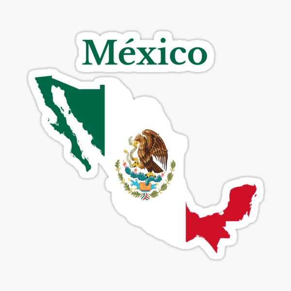 "Mexico Flag Map Design." Sticker for Sale by marosharaf | Redbubble