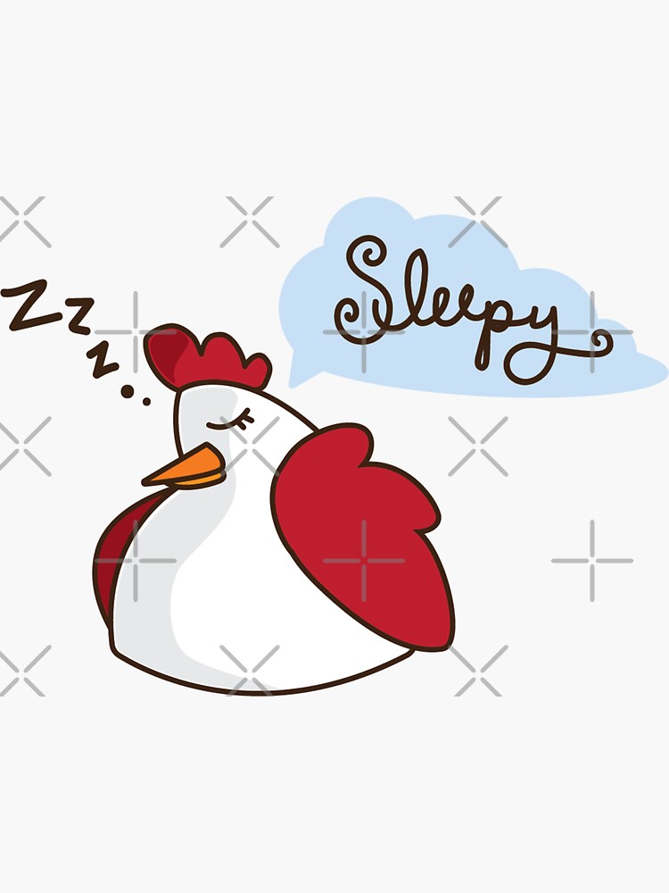 "Sleepy Chicken Farm Animal" Sticker by ScribblyPixie | Redbubble